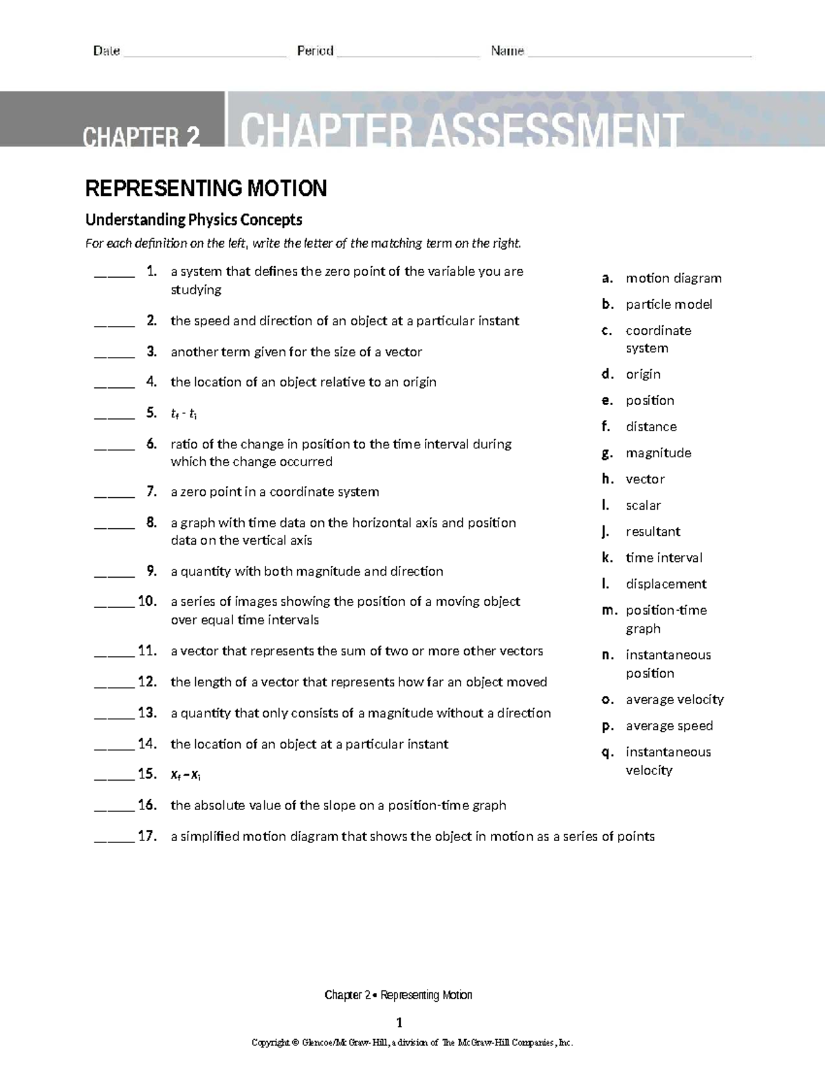 Chapter 2 - Representing Motion in Physics Concepts - Studocu