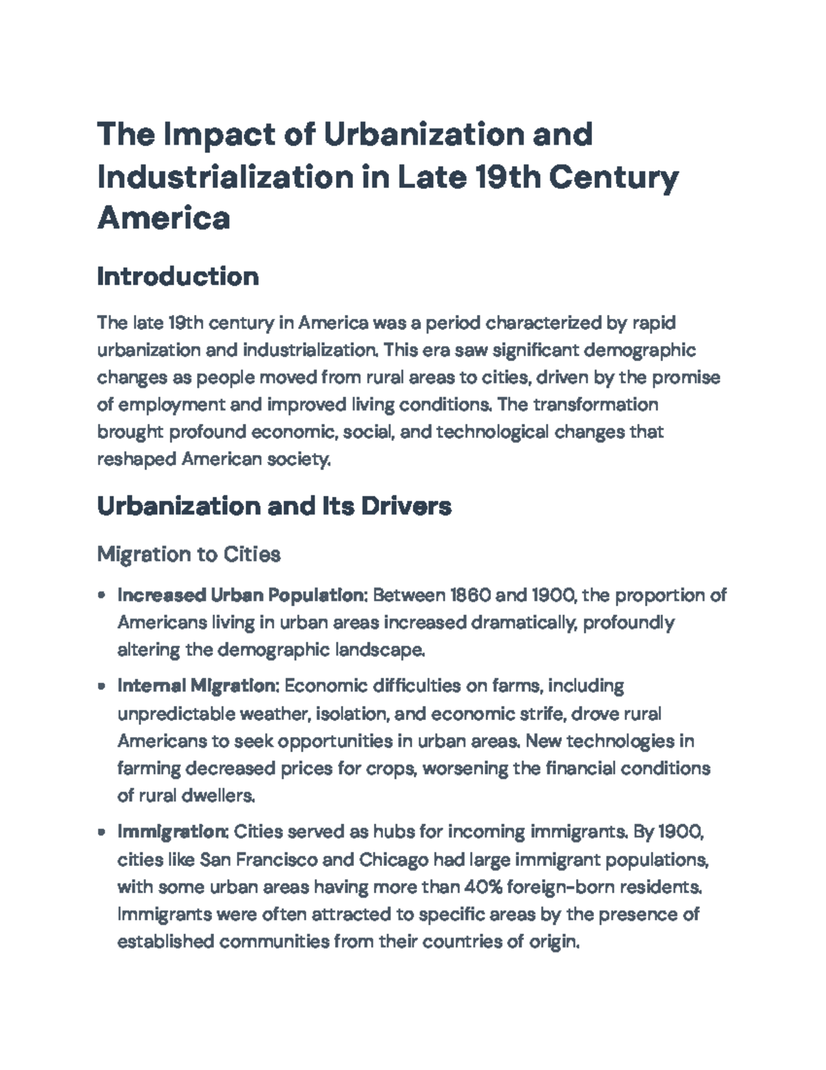 The Impact of Urbanization & Industrialization in Late 19th Century ...