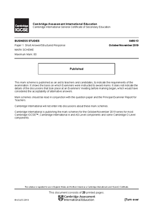 Unit 1 igcse business past papers 1 - Unit 1 Understanding Business ...