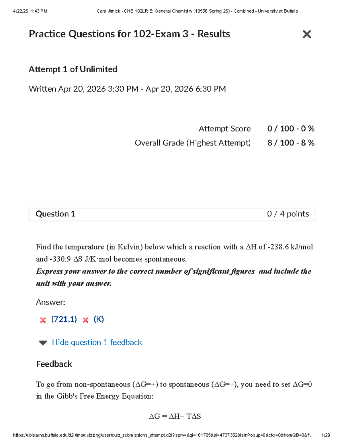 Practice Questions for CHE 102 - Exam 3 - Studocu