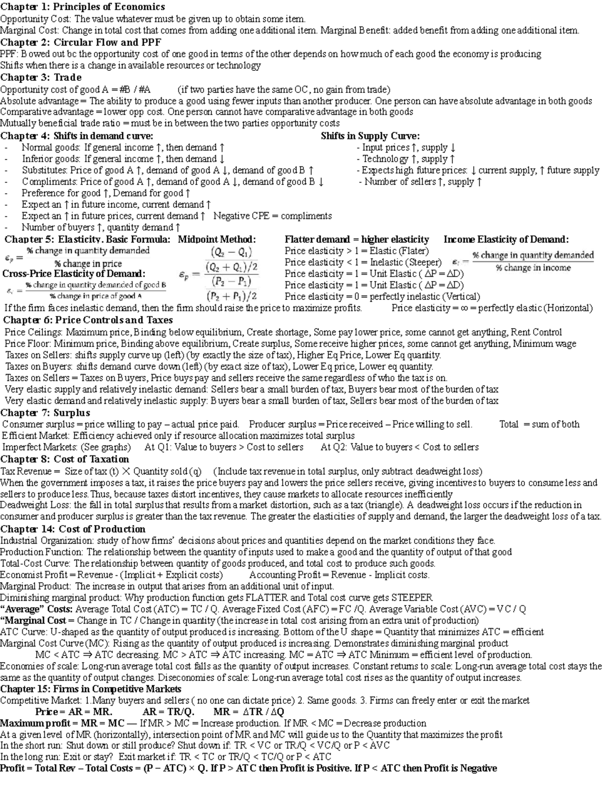 Micro Study Guide: Principles of Economics (Chapters 1-18) - Studocu