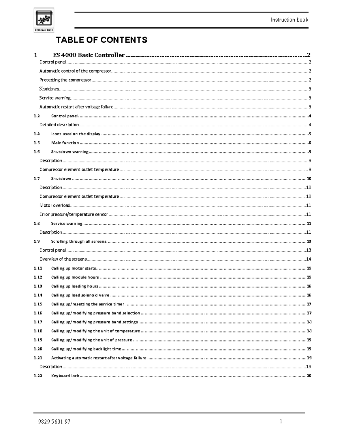 ES 4000 Basic Controller User Manual: Comprehensive Guide - Studocu