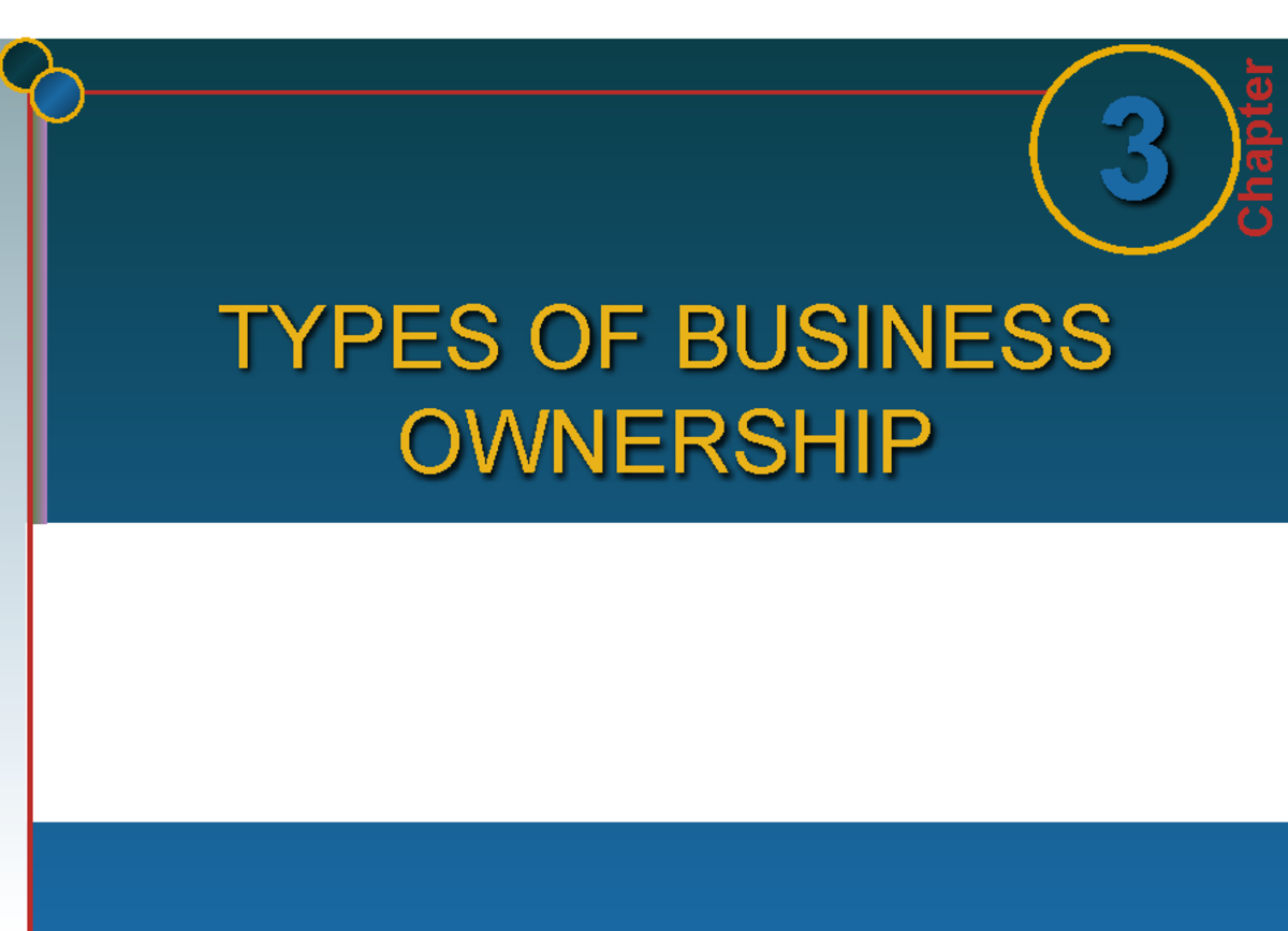 Business Ownership Types - Chapter 3 Notes - Studocu