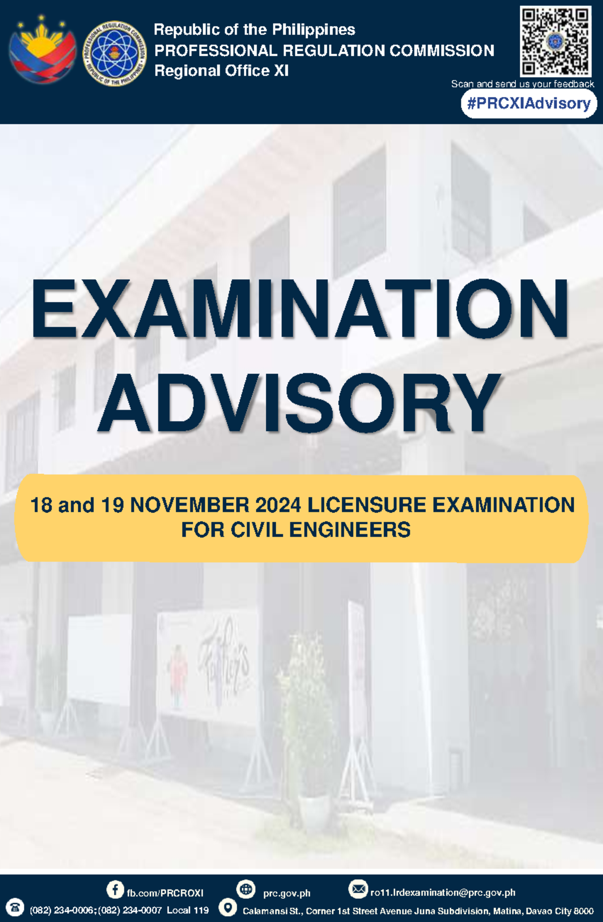 CIVIL ENGINEERING LICENSURE EXAM ROOM ASSIGNMENT - DAVAO 112024 - Studocu