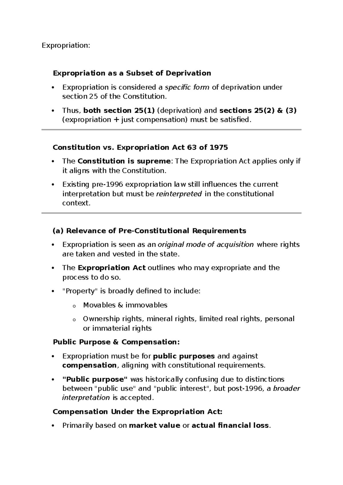 Expropriation and Deprivation: Constitutional Insights and Challenges ...