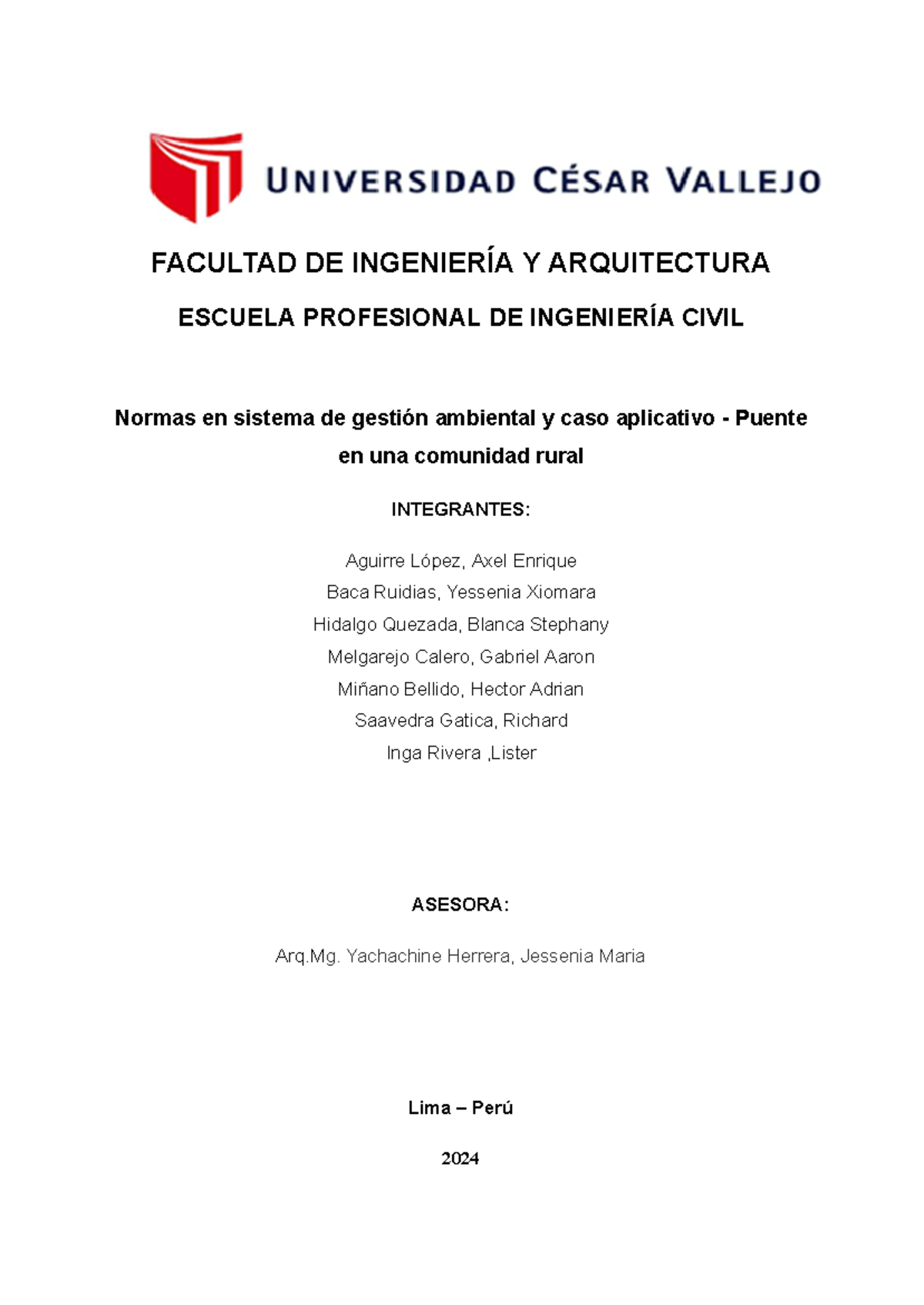 Guión del caso aplicativo SNGA - Puente en comunidad rural 2024 - Studocu