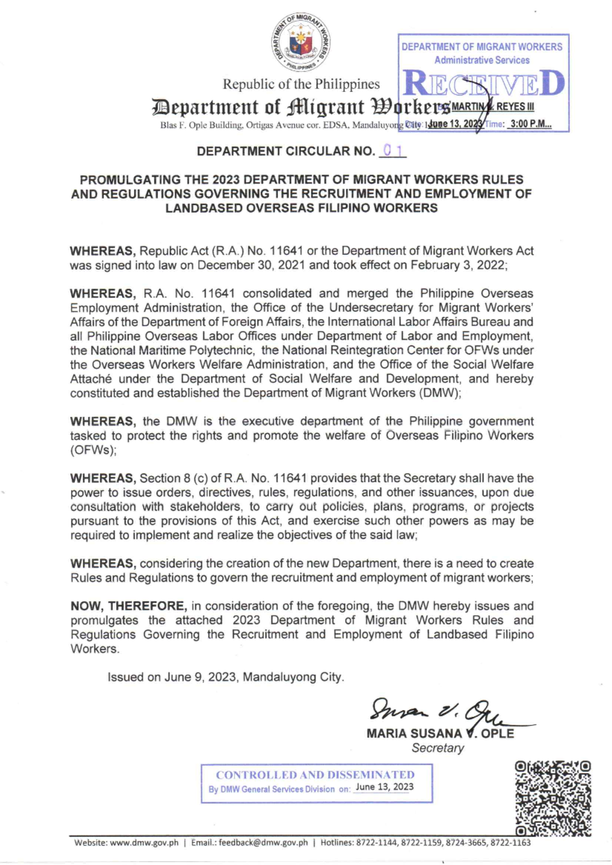 2023 DMW Guidelines for Land-Based OFWs - Studocu