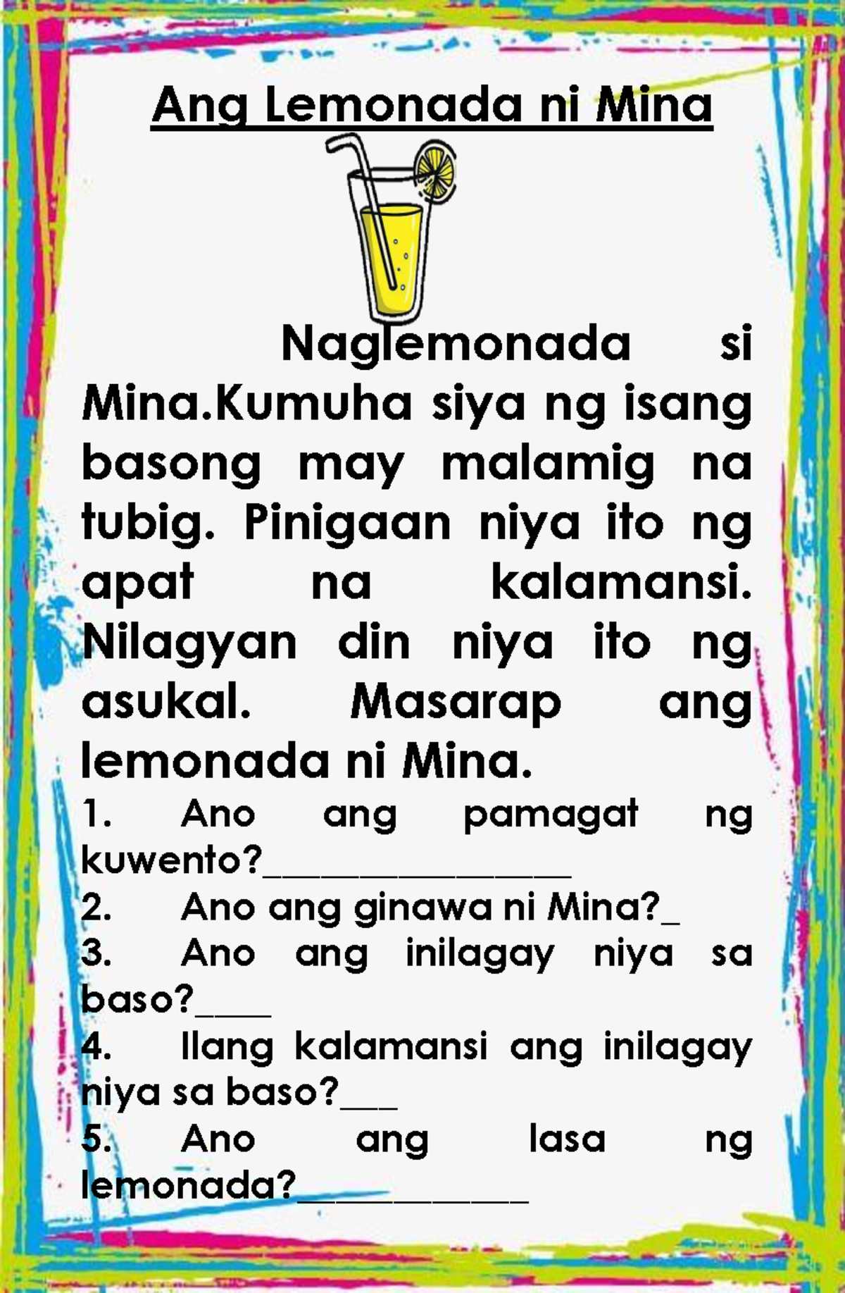 Tagalog Stories with Comprehension Questions - Studocu