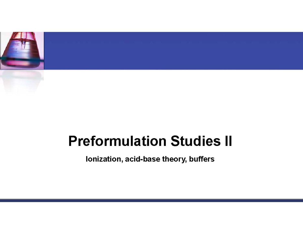 Pharmaceutical Kinetics: Acid-Base Chemistry & Drug Stability (Lecture ...