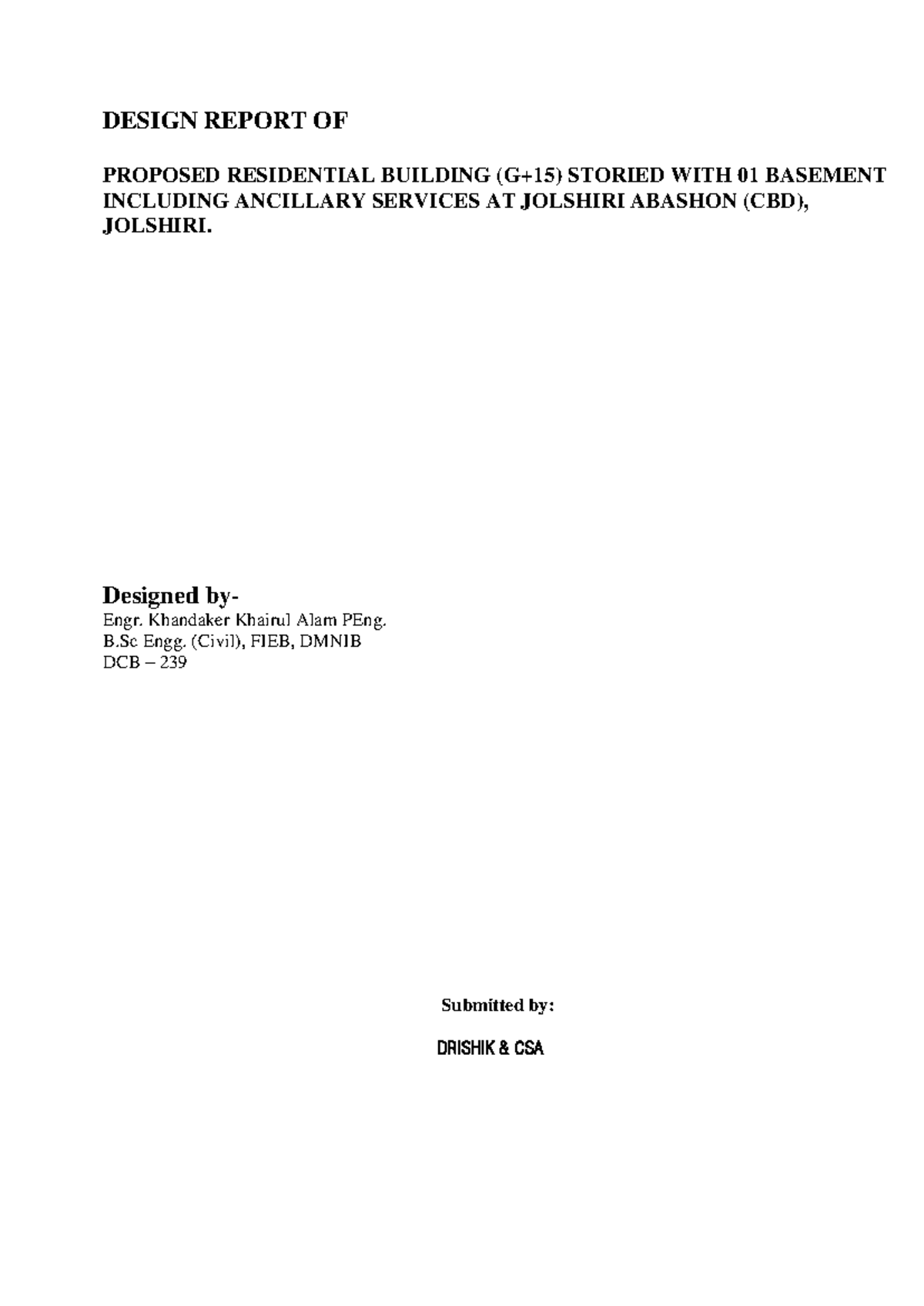 04 - design report - DESIGN REPORT OF PROPOSED RESIDENTIAL BUILDING (G+ ...