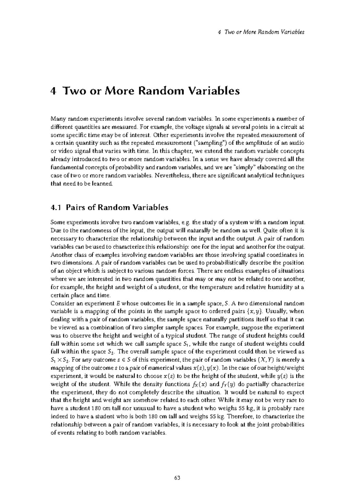 Lecture Notes on Two or More Random Variables (Course Code: 4) - Studocu