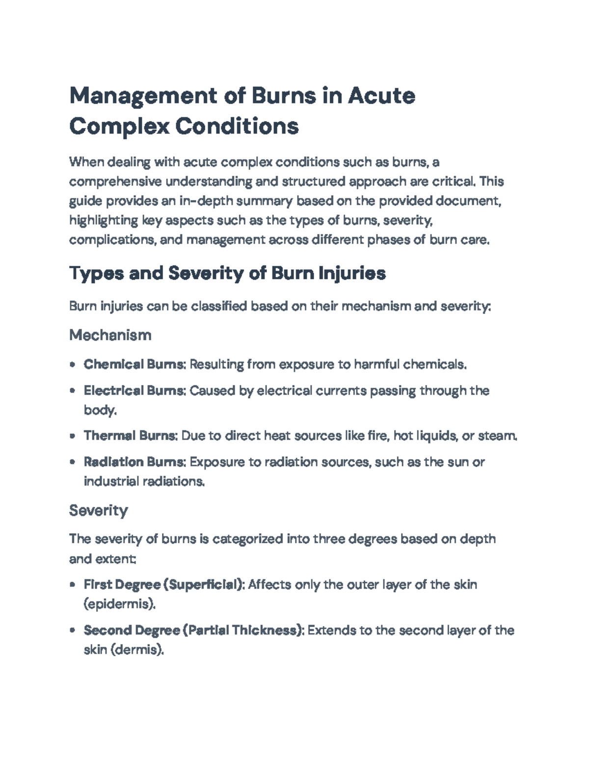 Burn Management in Acute Complex Conditions: A Comprehensive Guide ...