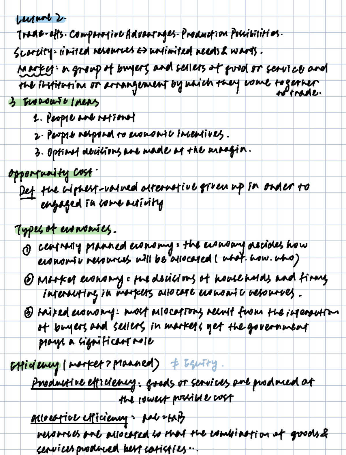 Lecture 2: Trade-offs, Comparative Advantages & Economic Systems (01 ...