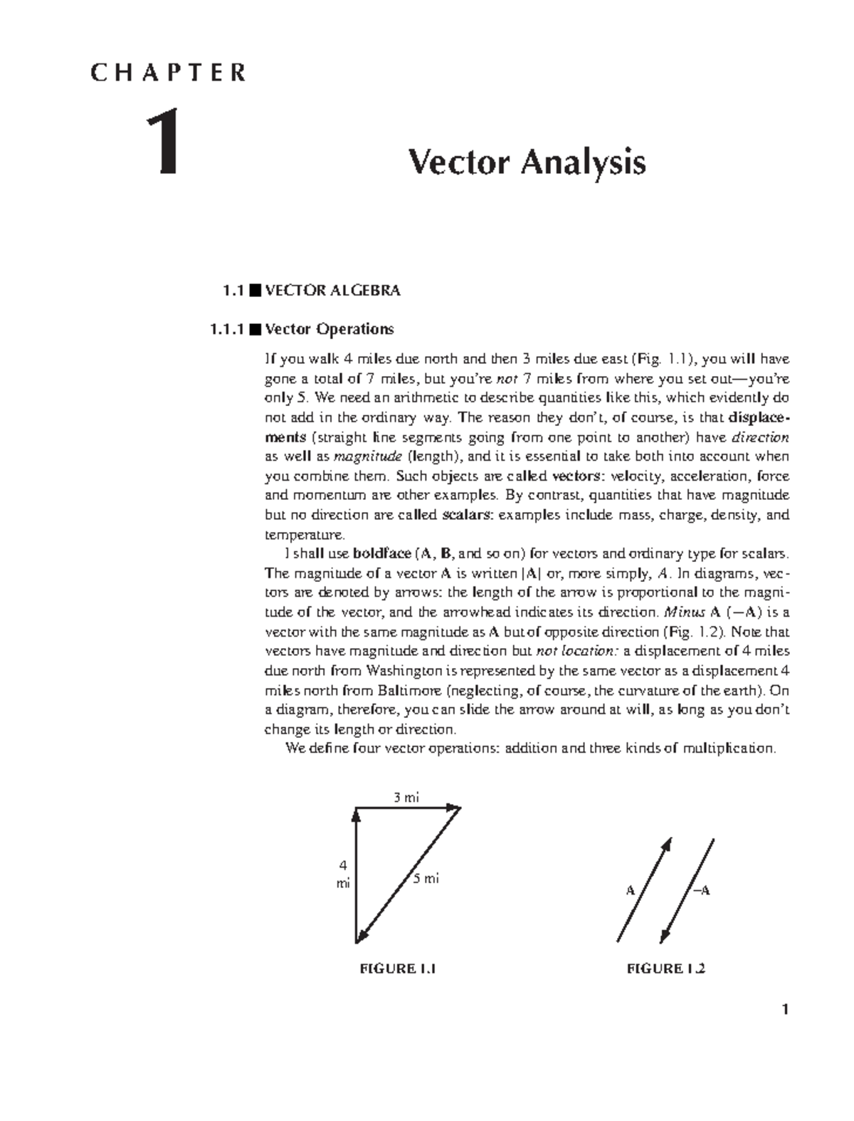 CHAPTER 1 Vector Analysis: Understanding Vector Algebra and Operations - Studocu