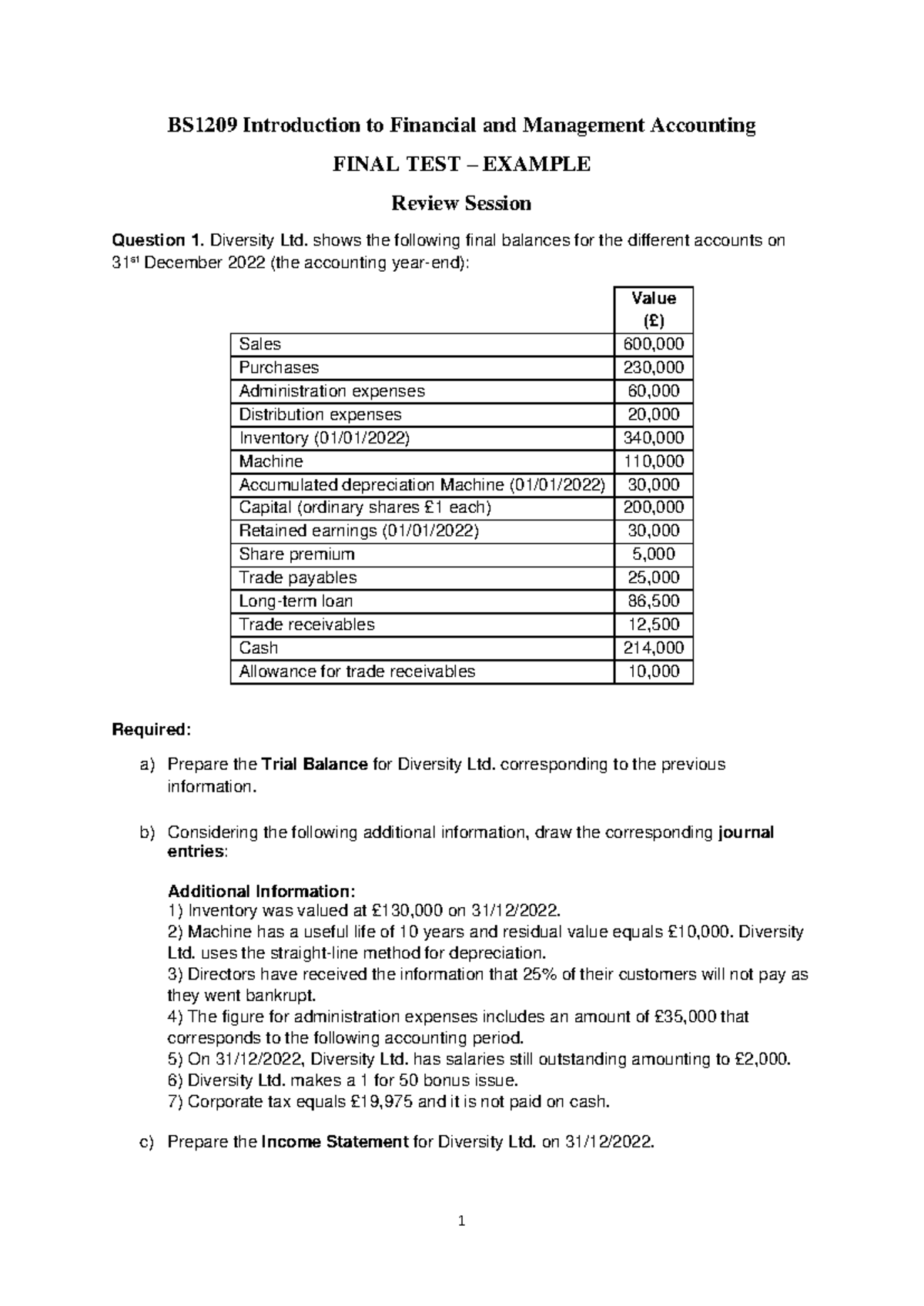 Example Questions 0561b4bac4543ad3f719f71e9896d97e - 1 BS1209 ...