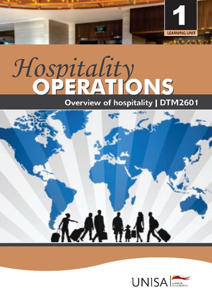 dtm2601 - Unisa - hospitality operations - Studocu