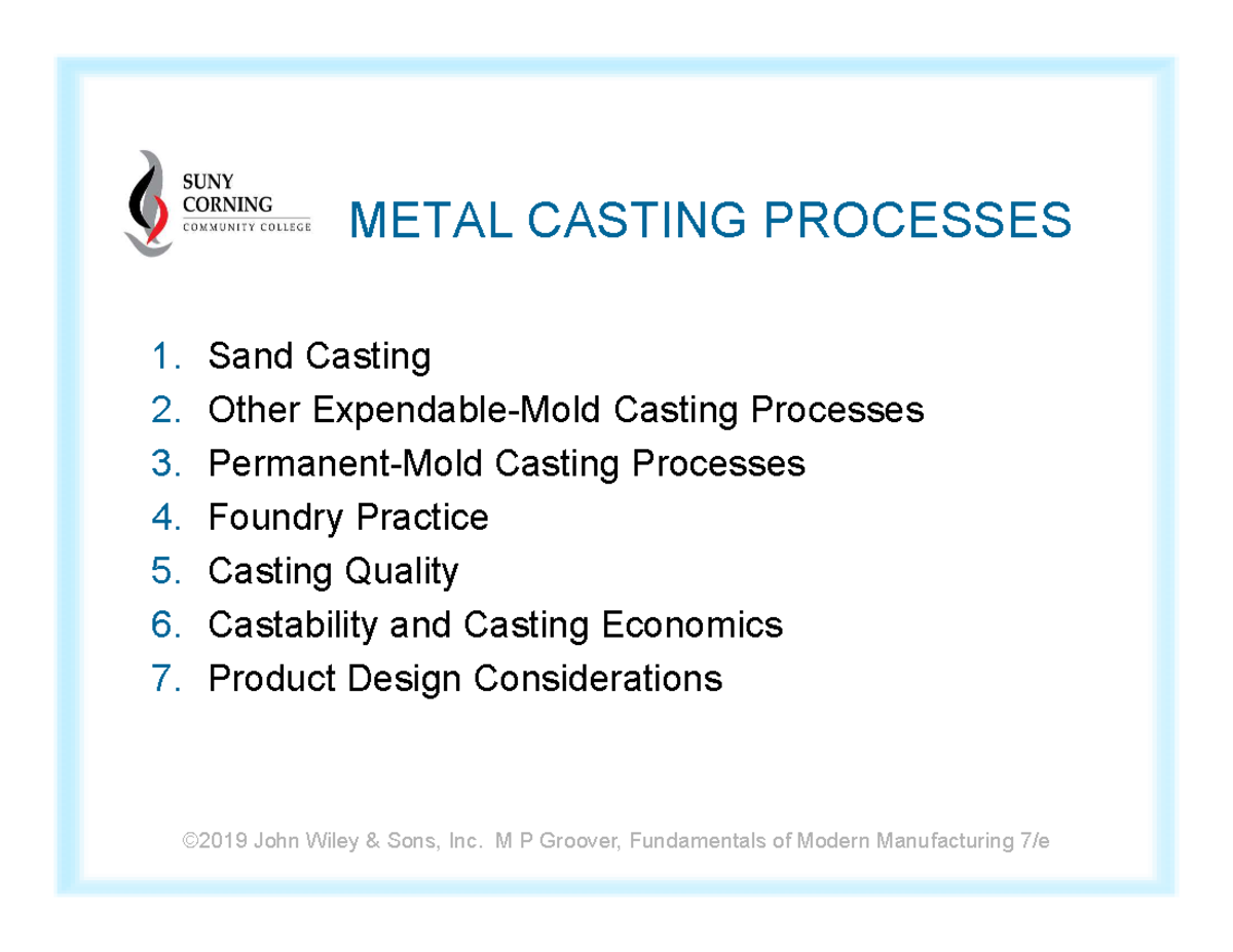 Metal Casting Processes Overview: Types & Techniques in Manufacturing ...
