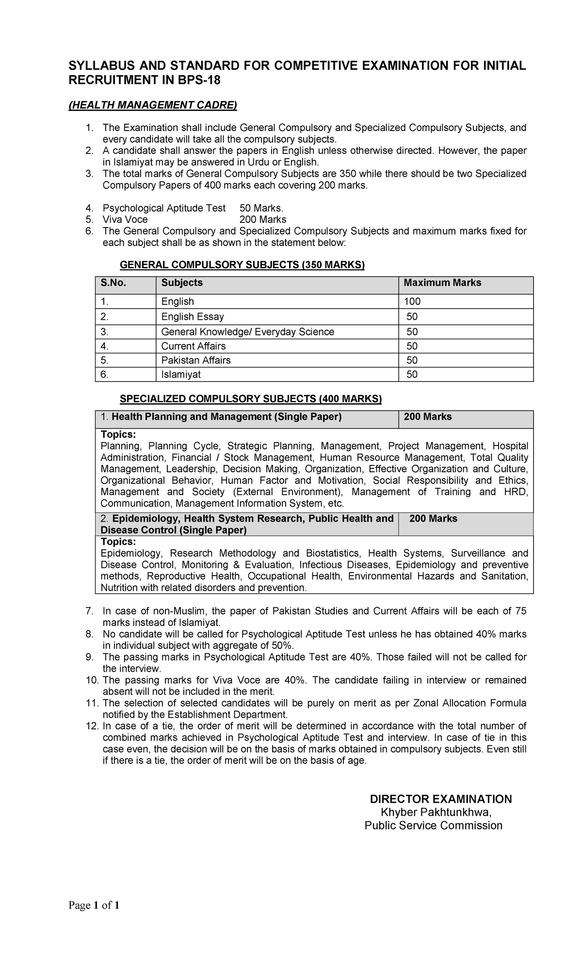 SYLLABUS & STANDARDS FOR COMPETITIVE EXAM 2024 (HEALTH MGMT CADRE ...
