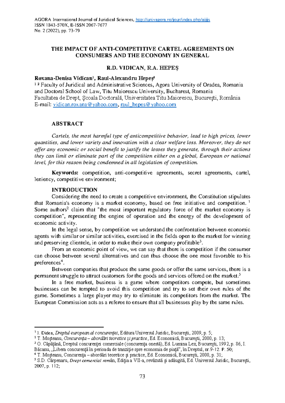 The Impact of Cartel Agreements on Consumers and the Economy (AGORA ...