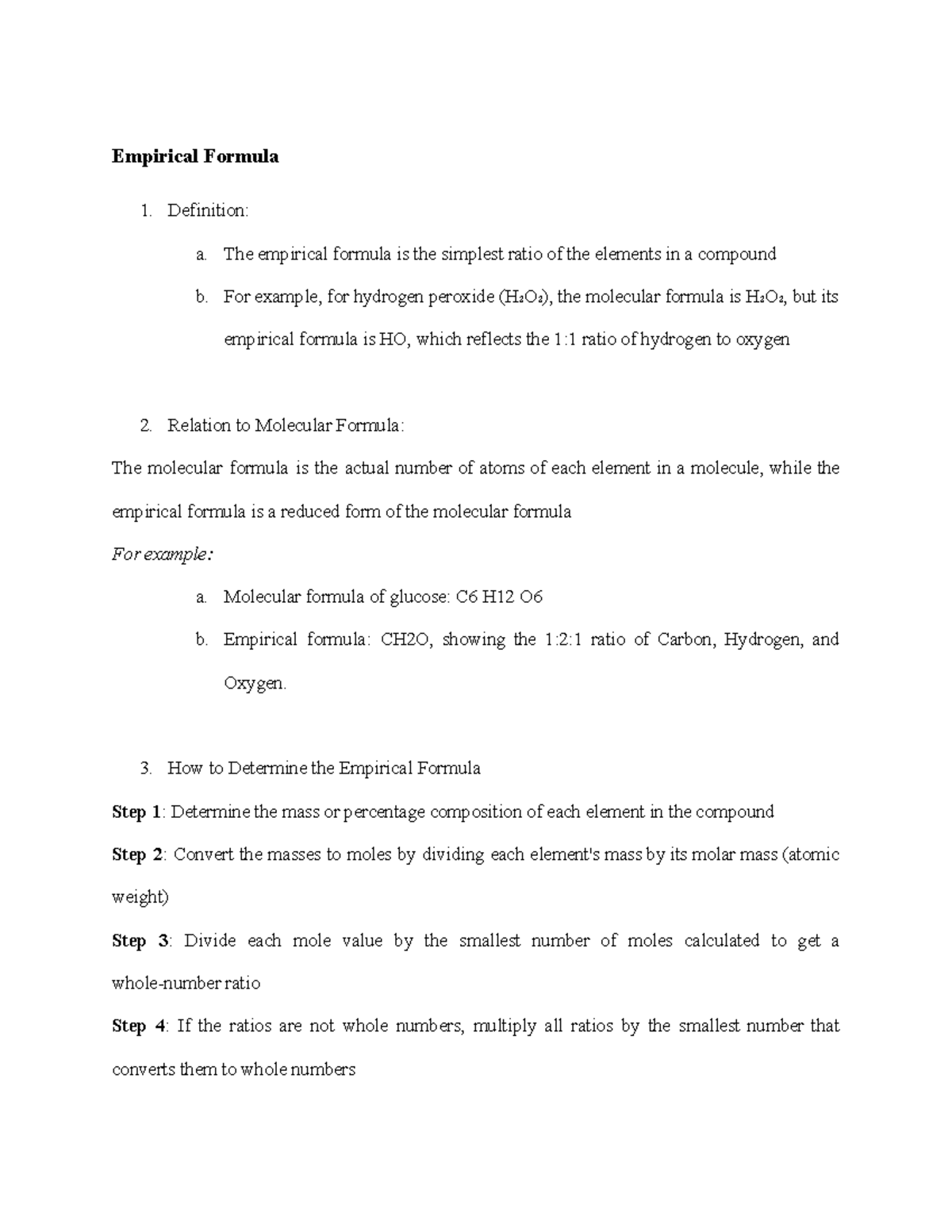 Chem Formulas - Empirical Formula Definition: a. The empirical formula ...