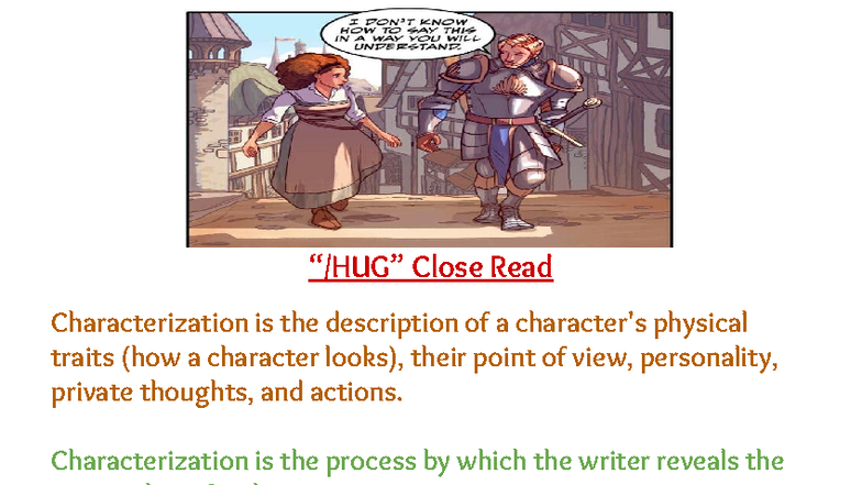 HUG - Characterization Analysis of Lord Walker & Alena - Studocu