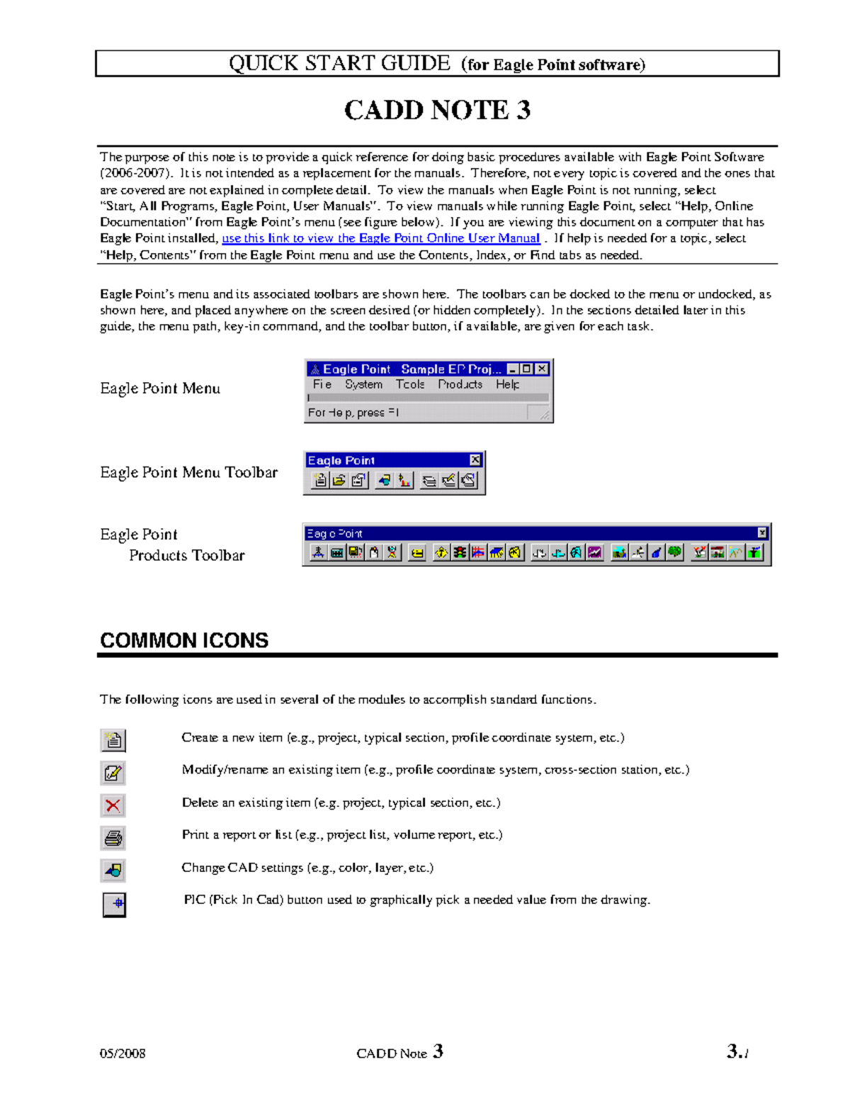 Eagle Point CADD Note 3 Overview for Road Design Software (05/2008 ...