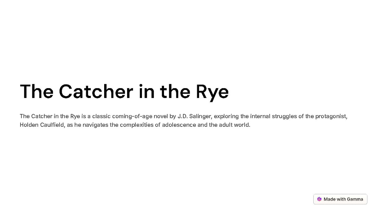The Catcher in the Rye: An Analysis of Themes and Legacy - Studocu