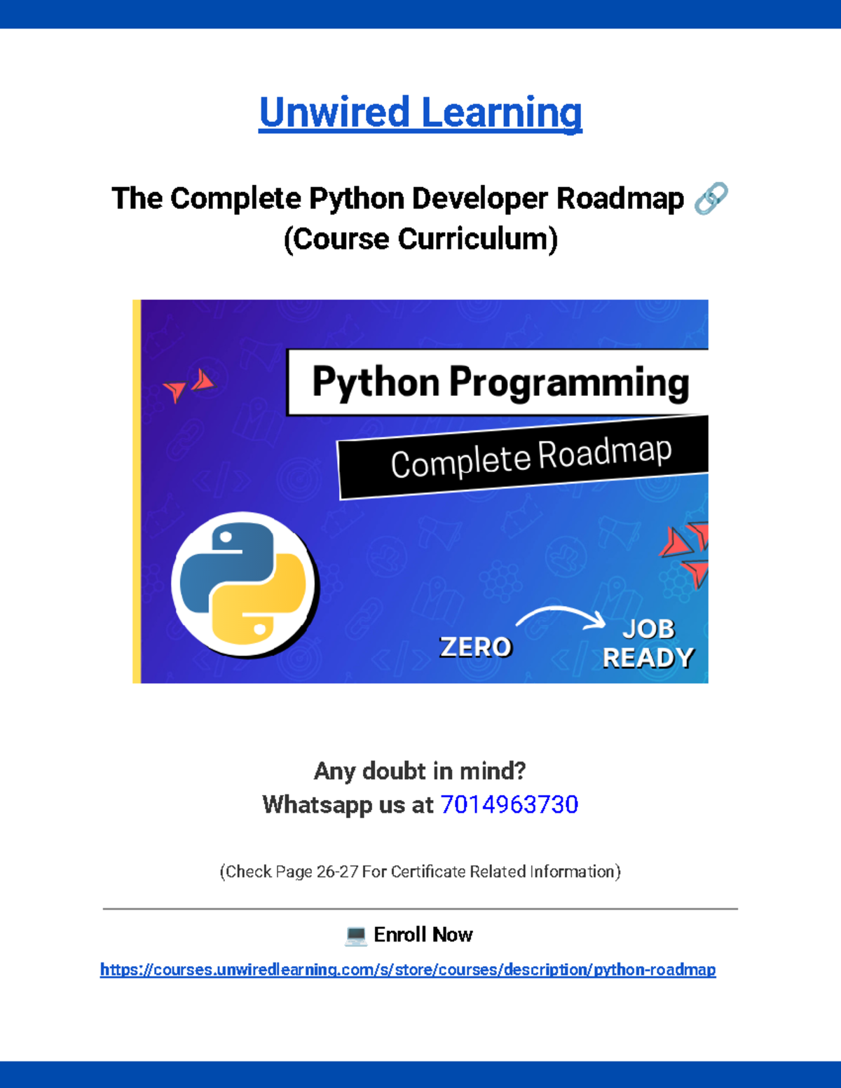 Python Roadmap: Comprehensive Guide for Developers (Course Code: PY101 ...