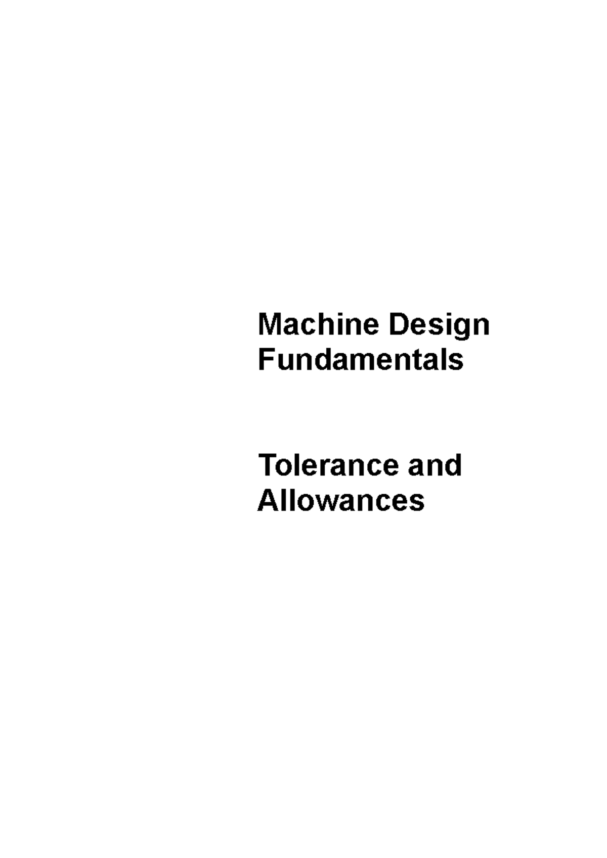 Lecture 3: Understanding Tolerance and Allowances in Machine Design ...