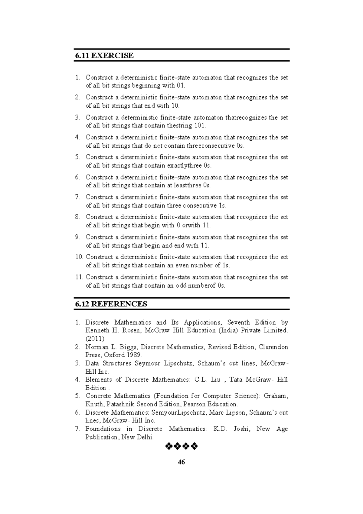 Discrete-Mathematics chapter 1 - 6 EXERCISE Construct a deterministic ...
