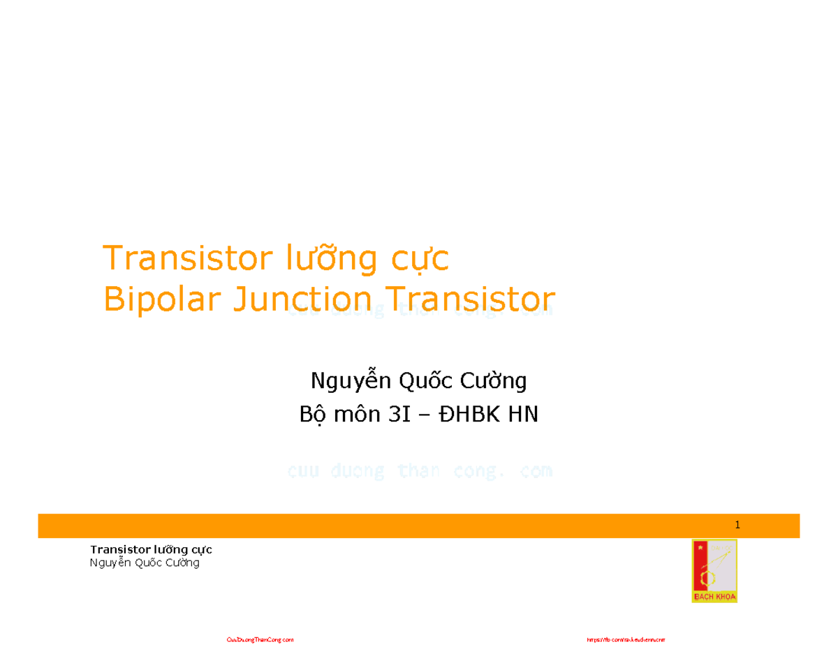 Mach-dien-tu nguyen-quoc-cuong dt bjt - [cuuduongthancong - Transistor l ưỡ ng c ự c Nguy ễ n Qu ...
