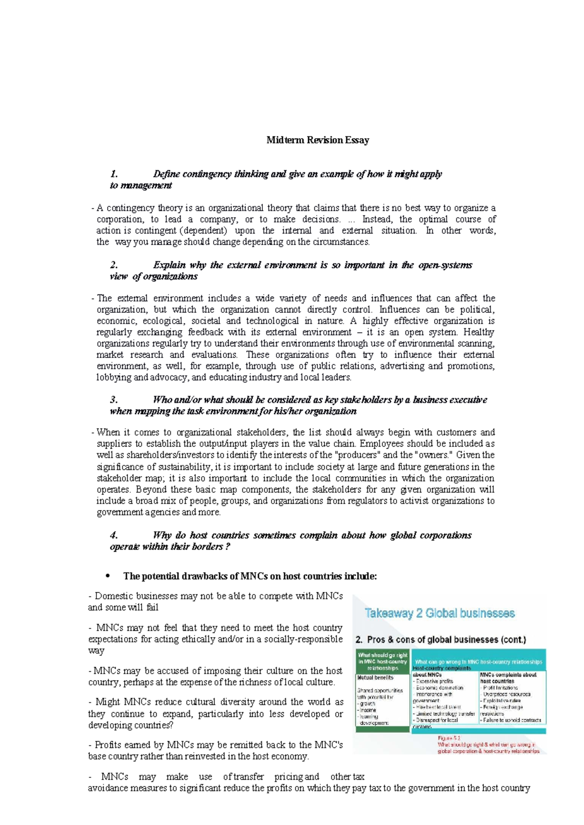 Essay Mid - note for midterm exam - Midterm Revision Essay 1. Define ...