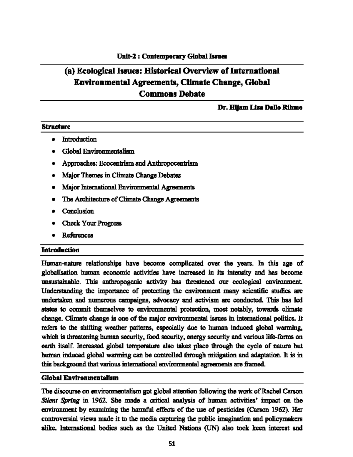 Contemporary Global Issues: Ecological Challenges & Climate Agreements ...
