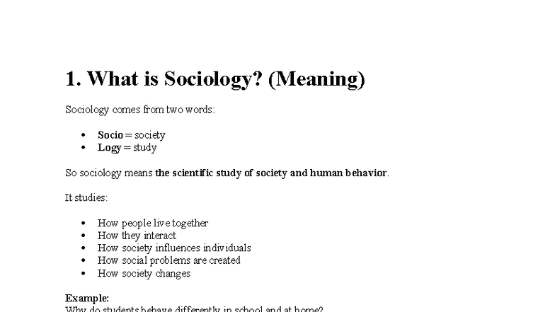 Sociology 101: Understanding Society, Culture, and Human Behavior - Studocu