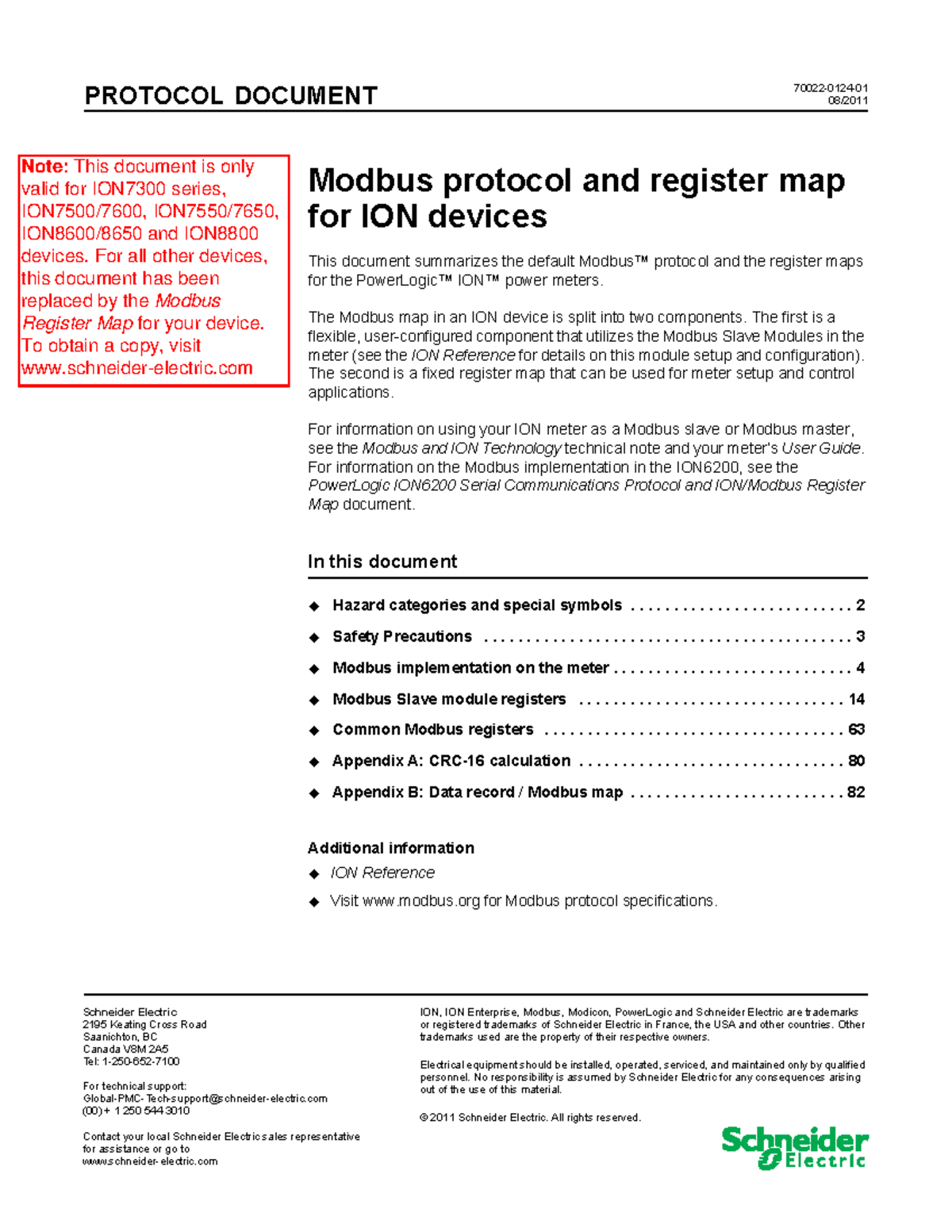 Modbus Protocol and Register Map for ION7300 & ION8800 Devices - Studocu