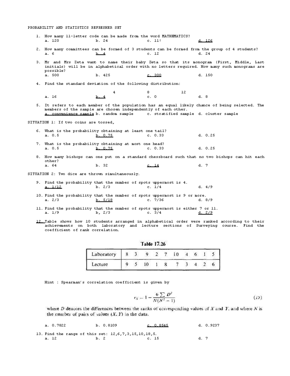 Probability-AND- Statistics - PROBABILITY AND STATISTICS REFRESHER SET ...