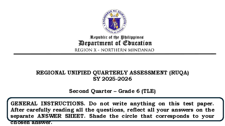 EPP Grade 6 Quarter 2 2025-2026 - REGIONAL UNIFIED QUARTERLY ASSESSMENT ...