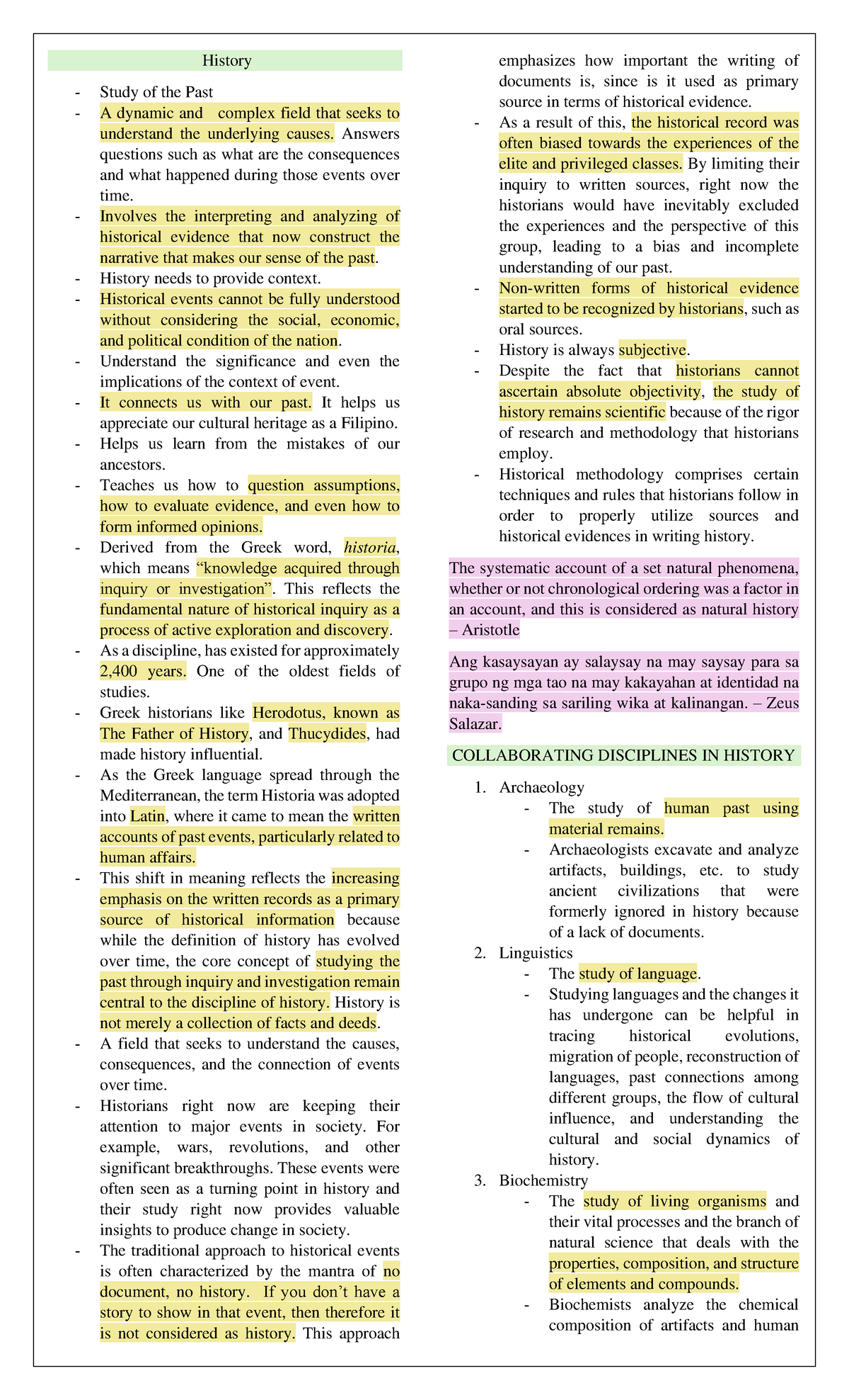 RPH Transes - ,,, - History Study of the Past A dynamic and complex ...