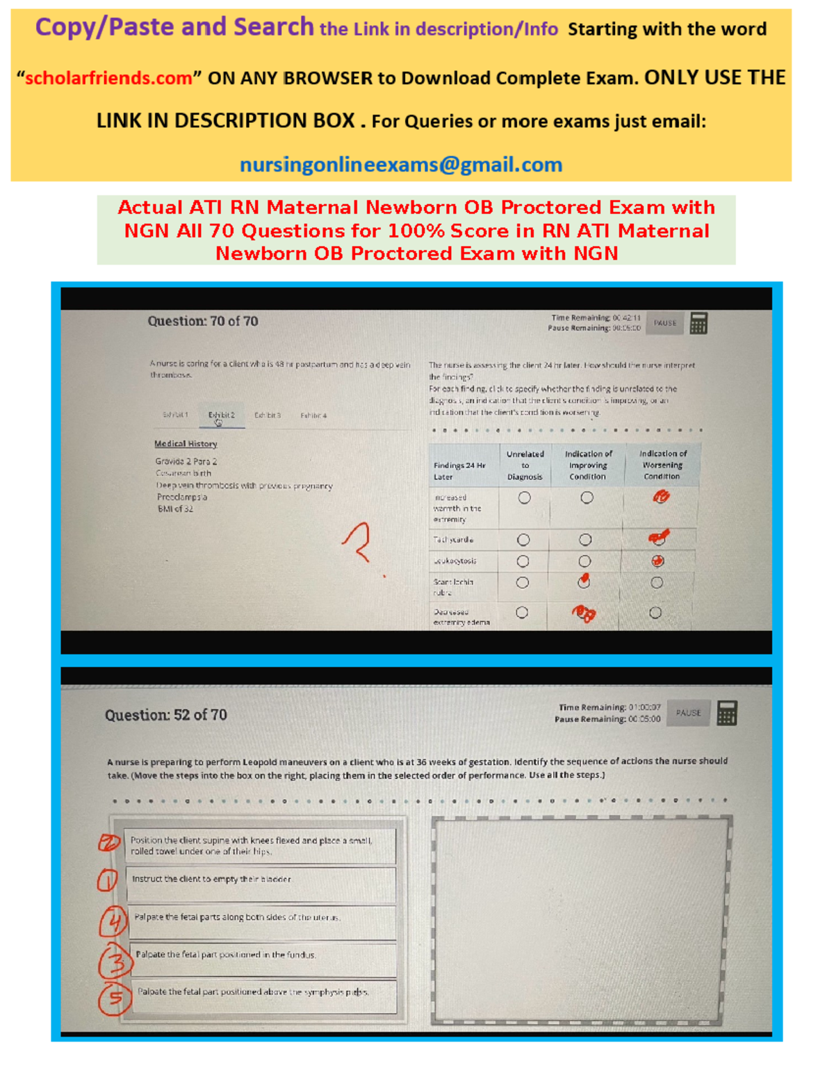 Approved RN ATI Maternal Newborn Proctored Exam Study Guide with 70 Qs ...