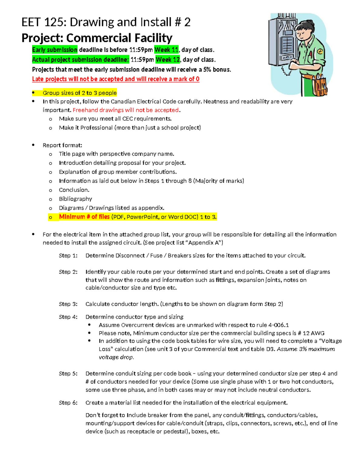 EET 125 Project: Commercial Facility Design Guidelines (2024-2025 ...