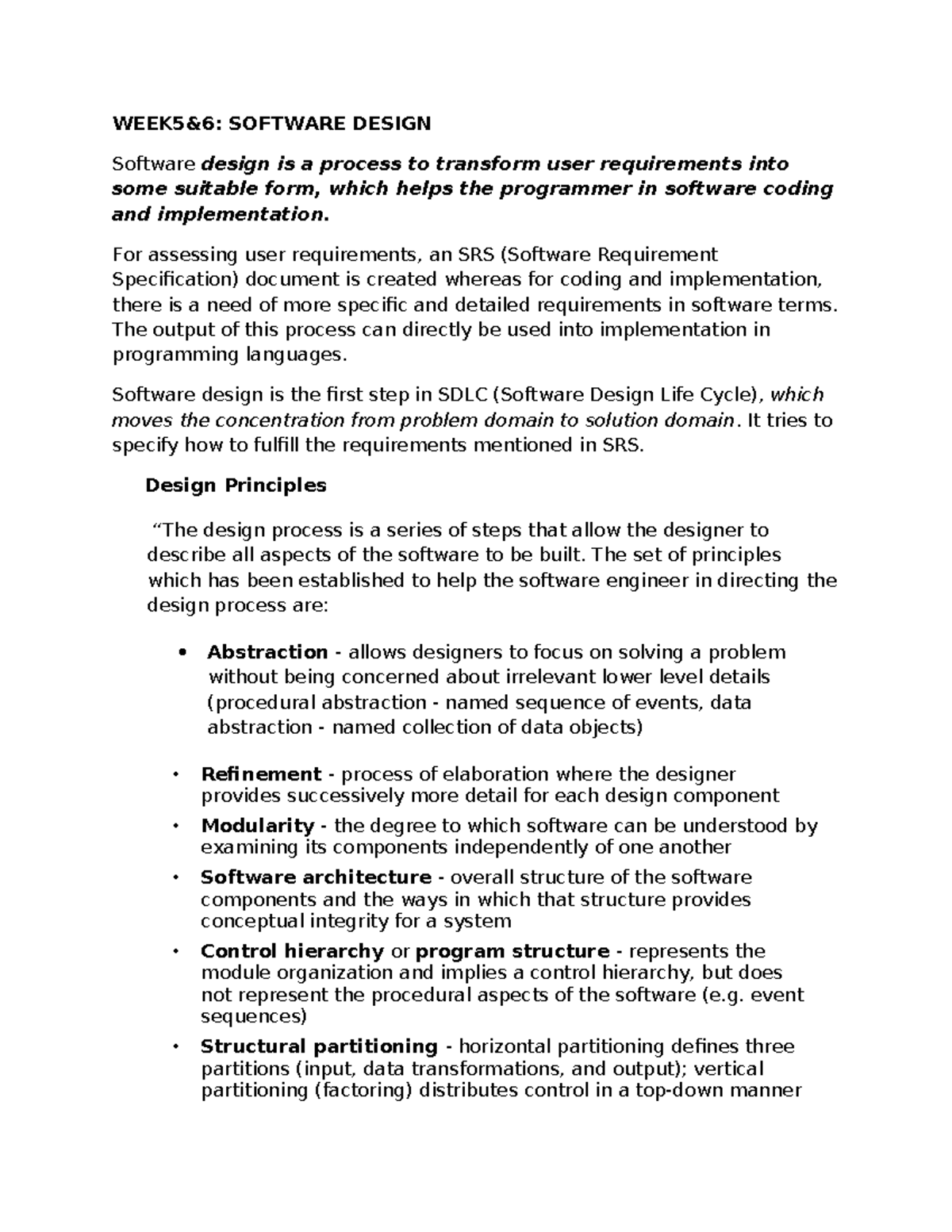 WEEK5&6 Soft Engi: Comprehensive Guide to Software Design Principles ...