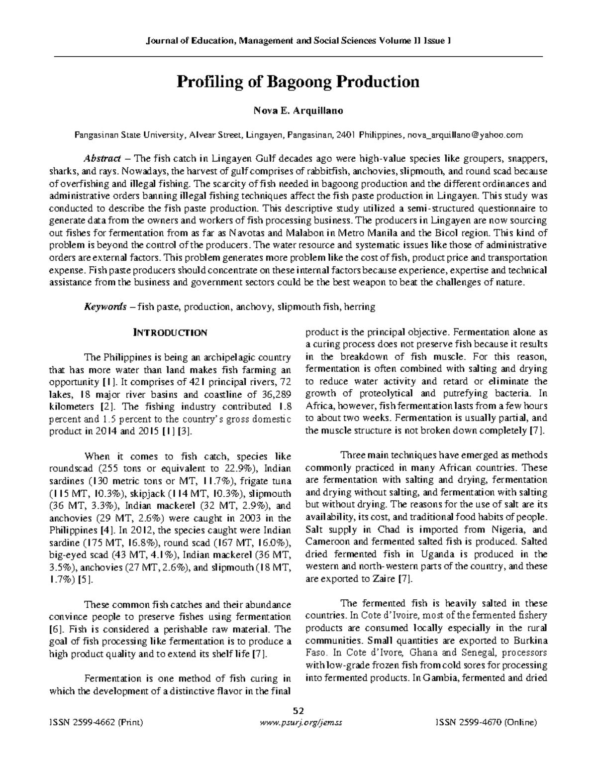 Profiling Bagoong Production: Insights into Lingayen's Fish Processing ...