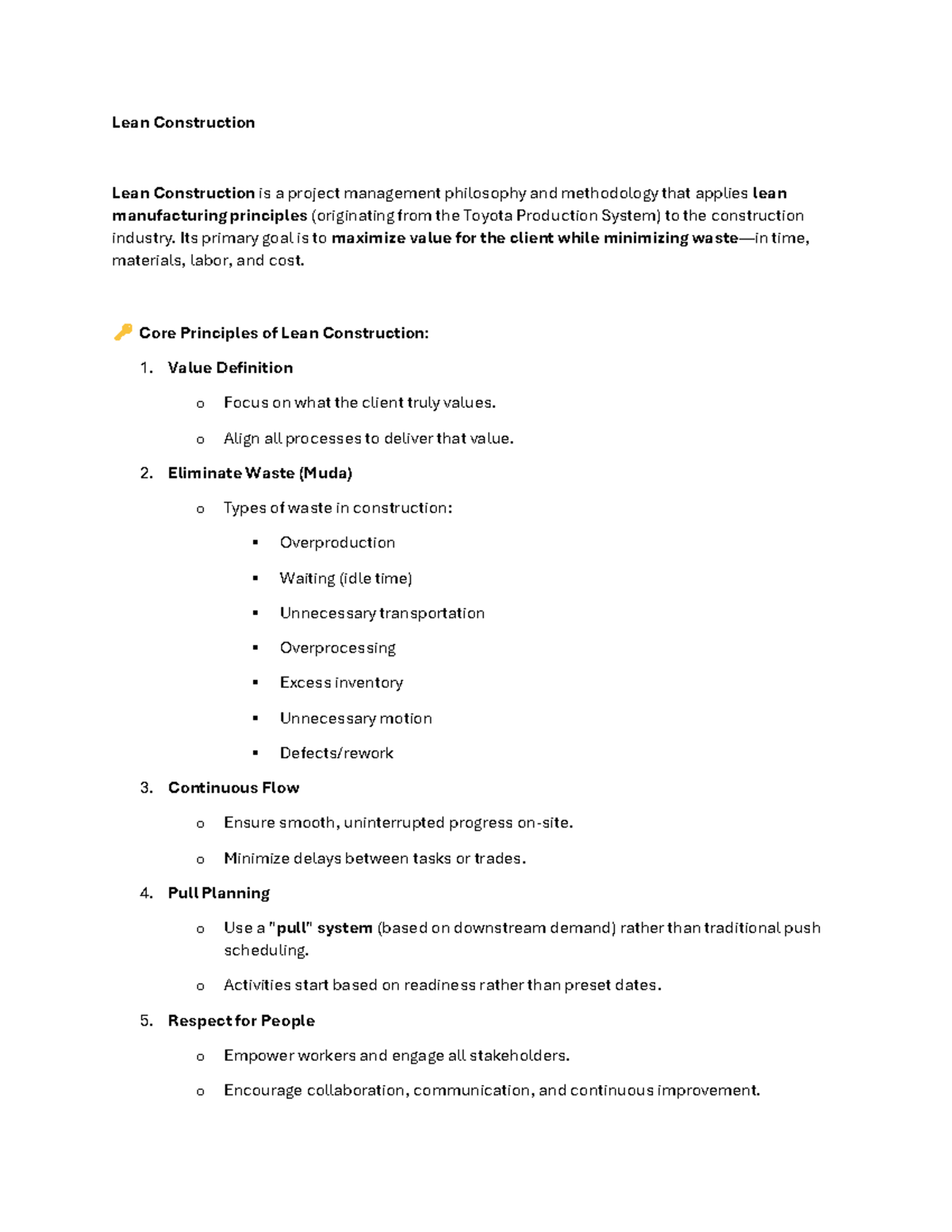 880039885 - Lean Construction Principles and Methodology - Studocu