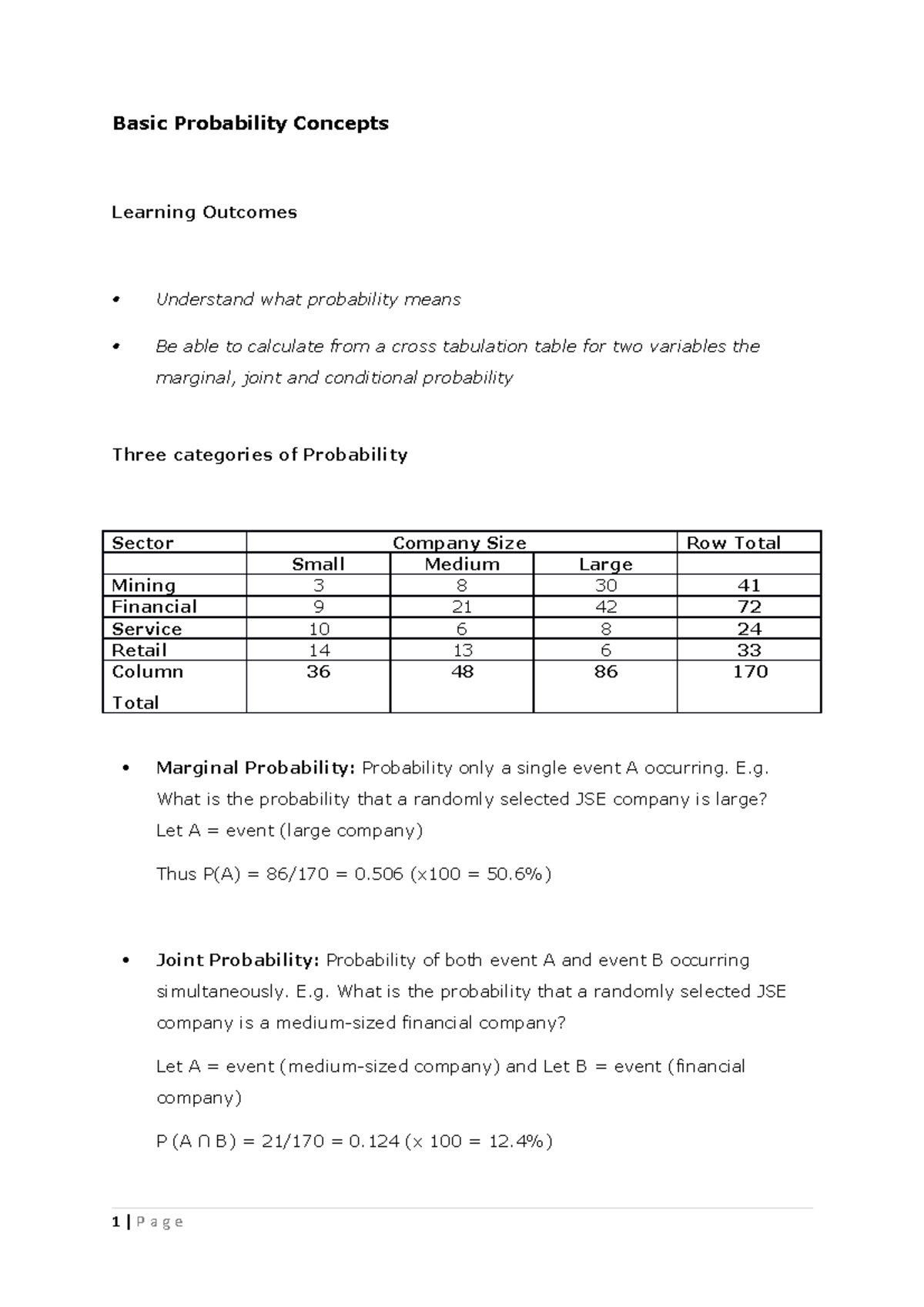 Unit 4 Basic Probability Concepts - Basic Probability Concepts Learning ...