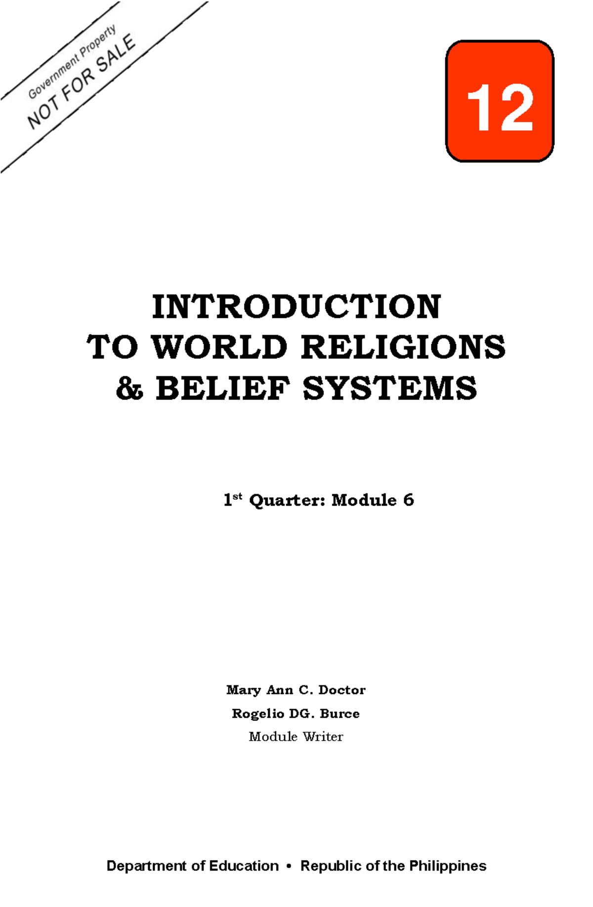 World Religion: Understanding Islam - Module 6 - 1st Quarter - Studocu