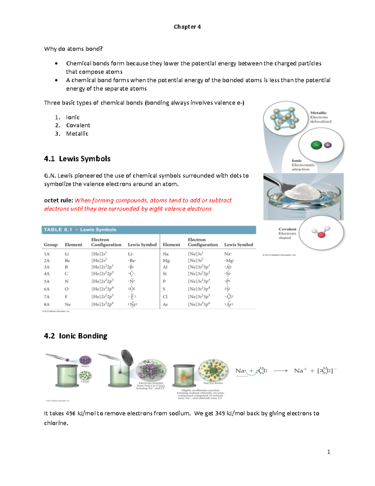 Chemistry 101: Chapter 4 - Understanding Chemical Bonds and ...