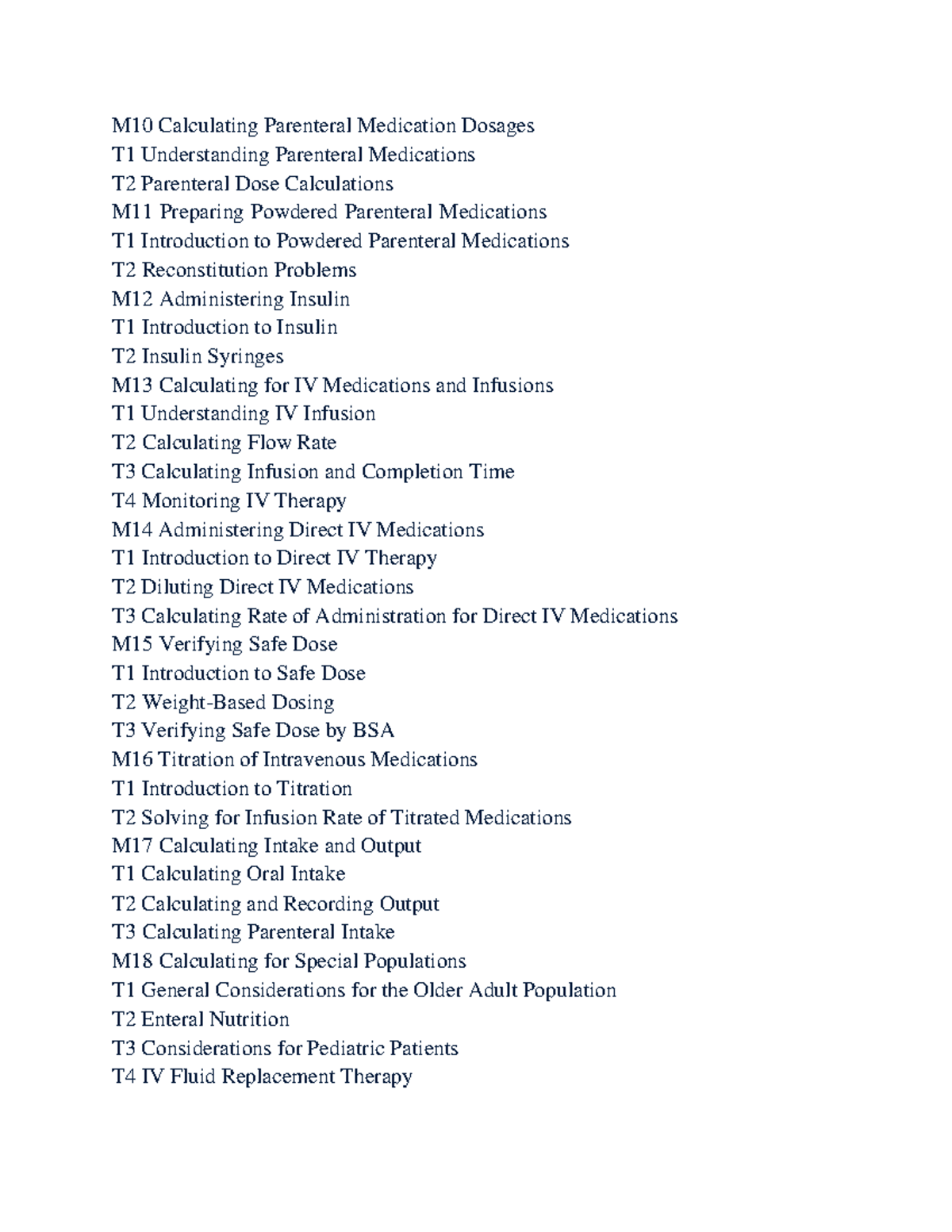 Test Bank for Dosage Calc 360: Parenteral Medications & IV Therapy ...