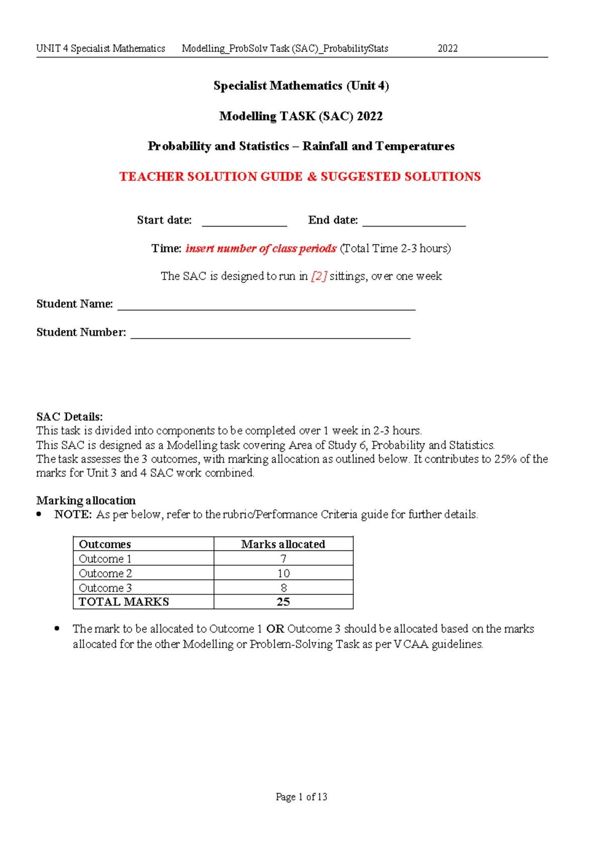 Specialist Maths formula sheet - SPECIALIST MATHEMATICS Written ...