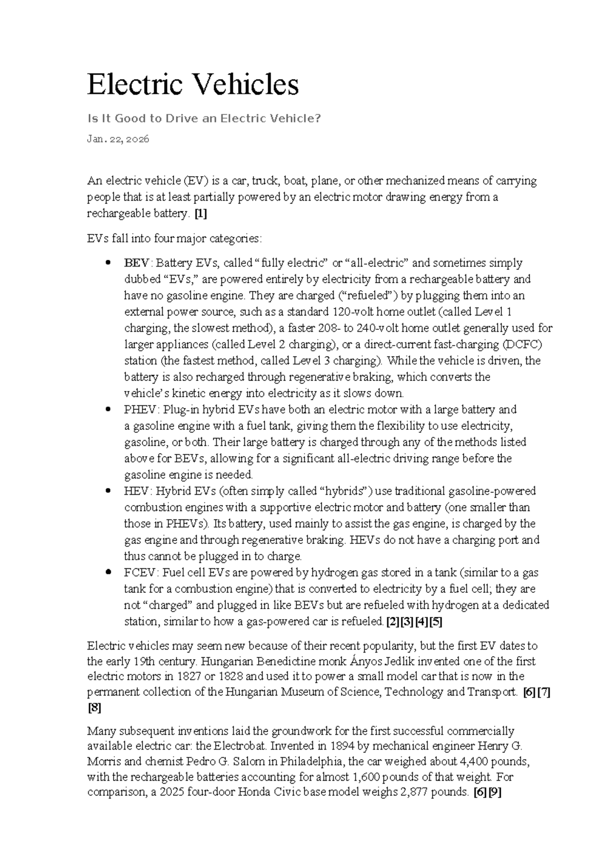 Electric Vehicles (EVs): Pros and Cons Analysis for 2026 - Studocu