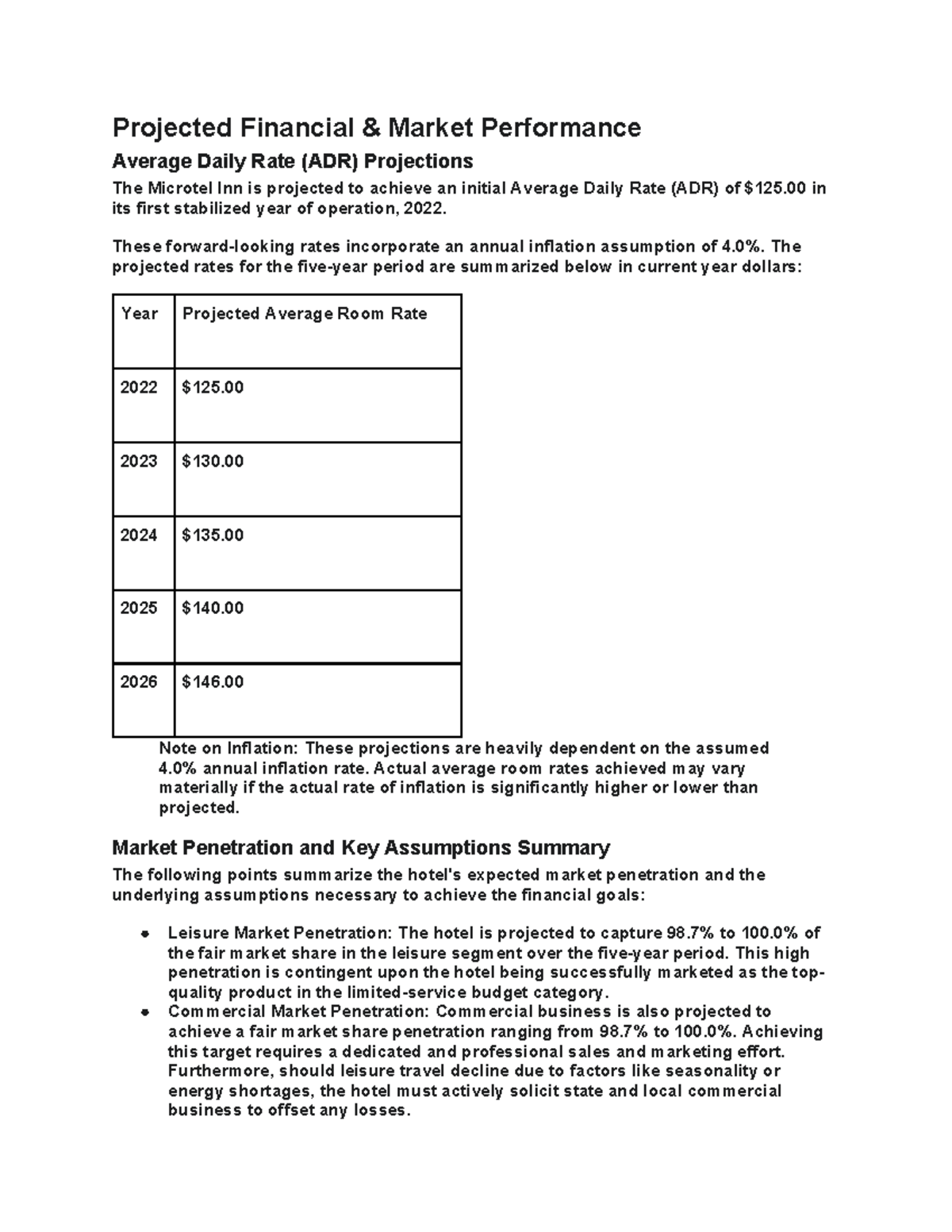 Projected Financial & Market Performance Analysis (ADR) - Studocu